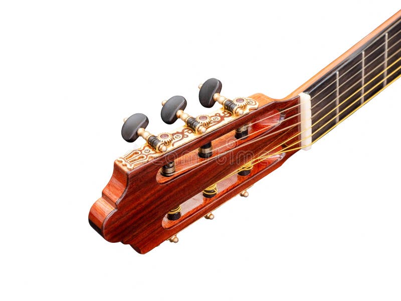 Close Up Shot of Classical Guitar Tuning Machine , Open Gear, Selective ...