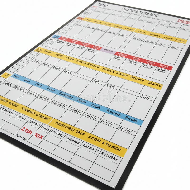 Classroom Schedule Board stock illustration. Illustration of education ...