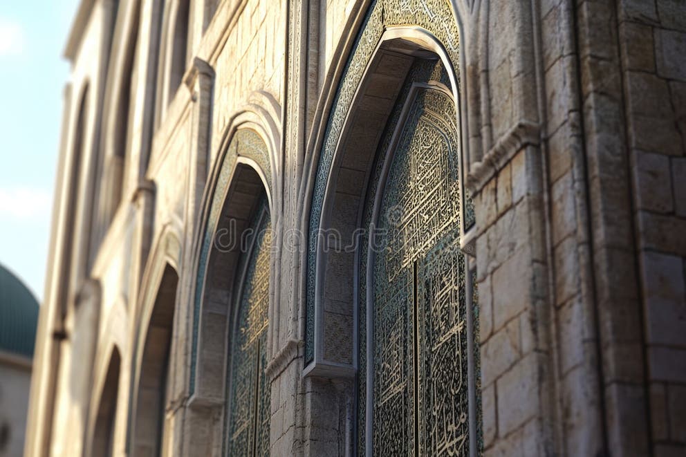 A Close-up Shot of a Clock Face Mounted on the Side of a Building Stock ...
