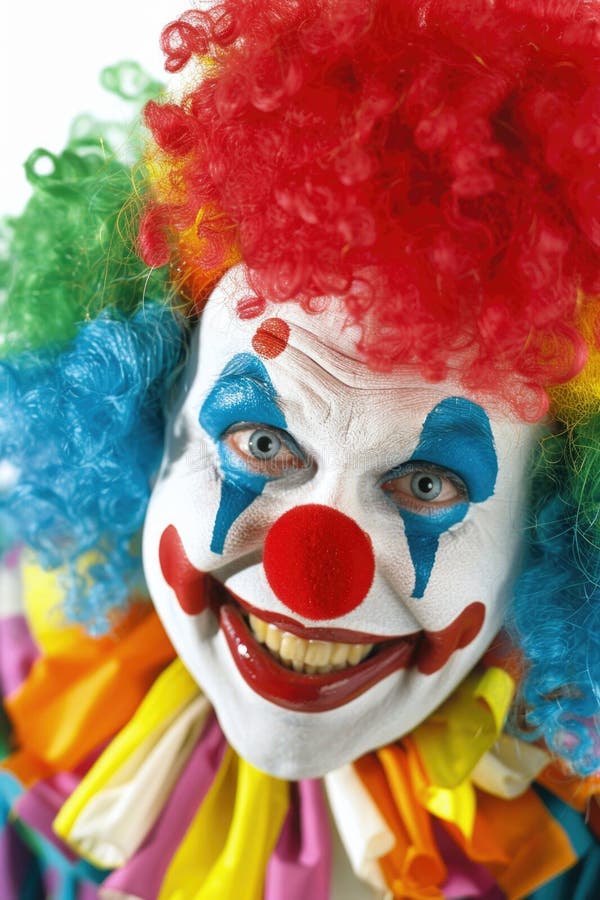 A Close-up Shot of a Clown S Face with Exaggerated Features and ...