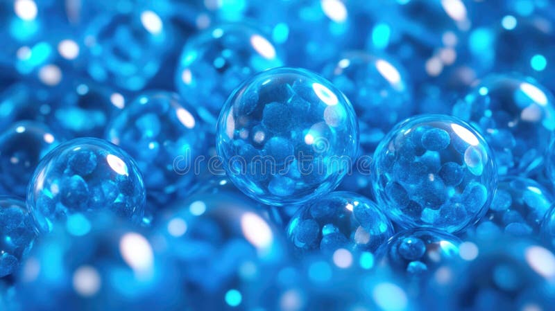 A Close-up Shot of a Cluster of Blue Soap Bubbles Stock Image - Image ...