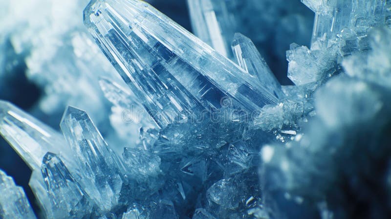 Close-up Shot of a Cluster of Ice Crystals on a Cold Surface Stock ...