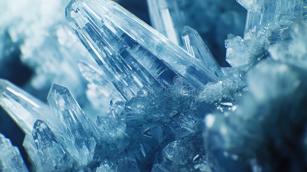 Close-up Shot of a Cluster of Ice Crystals on a Cold Surface Stock ...