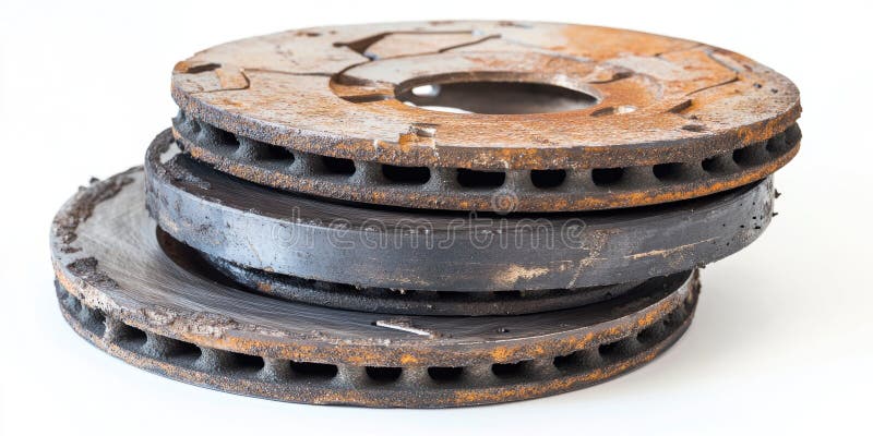 Close-up Shot of a Collection of Old Metal Discs, Possibly with Rust or ...