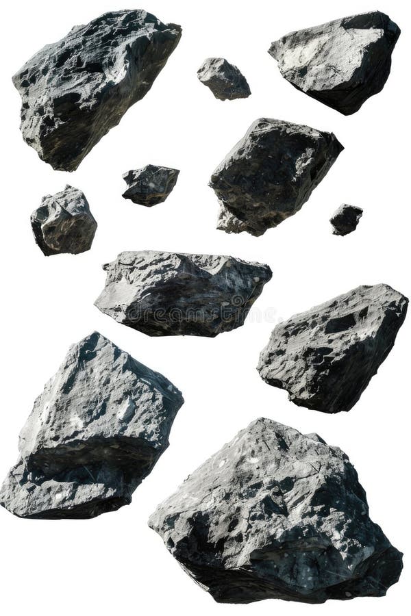 Close-up Shot of a Collection of Rocks Arranged on a White Surface ...