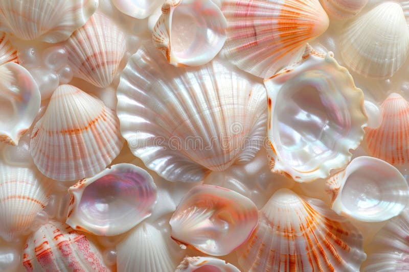 A Close-up Shot of a Collection of Shells Stock Image - Image of beach ...