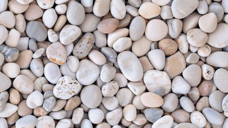 A Close-up Shot of a Collection of Smooth, White and Beige Pebbles ...