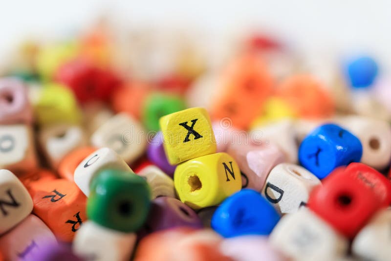 Close Up Shot of Colorful Beads with Alphabets Stock Image - Image of ...