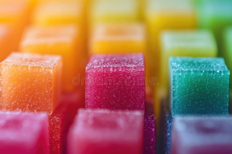 A Close-up Shot of Colorful Candy Cubes Stock Image - Image of desserts, highend: 351141747