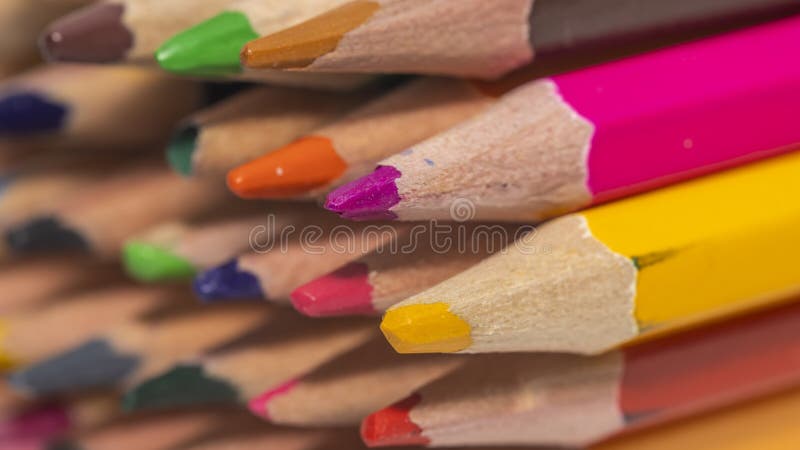 Close Up Shot of Colorful Pencils Stack Stock Photo - Image of design ...