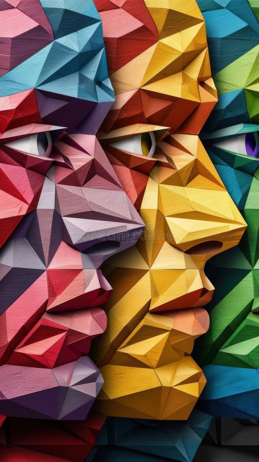 A Closeup Shot of a Colorful Profiles of Individuals with Modern ...