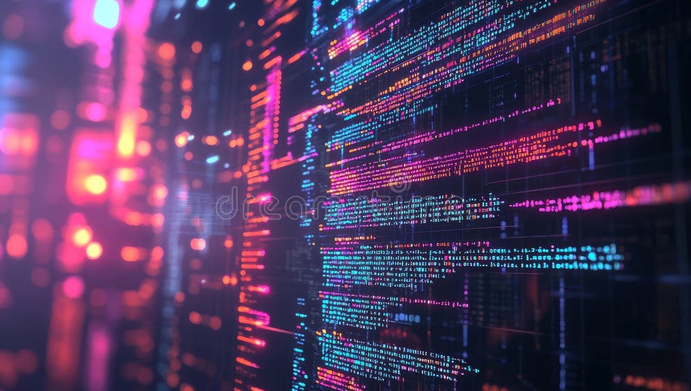 A Close-up Shot of Colorful Programming Code on a Dark Screen ...