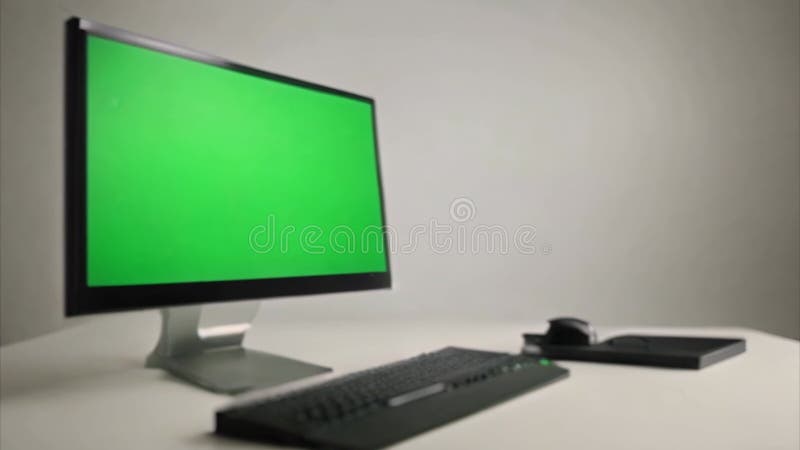 Green Screen Desktop Setup stock video. Video of electronics - 335602511
