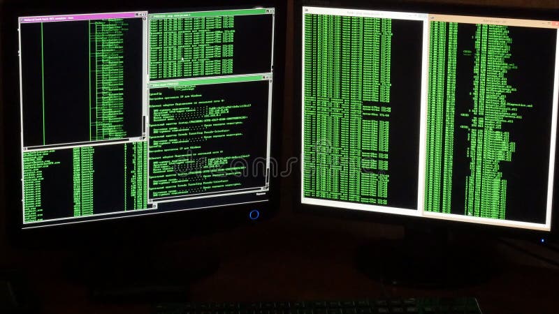 A Close Up Shot of a Computer Monitor of Hacker Analyzing Data ...