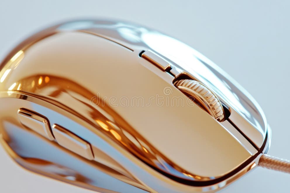 Close-up Shot of a Computer Mouse on a Table Stock Illustration ...