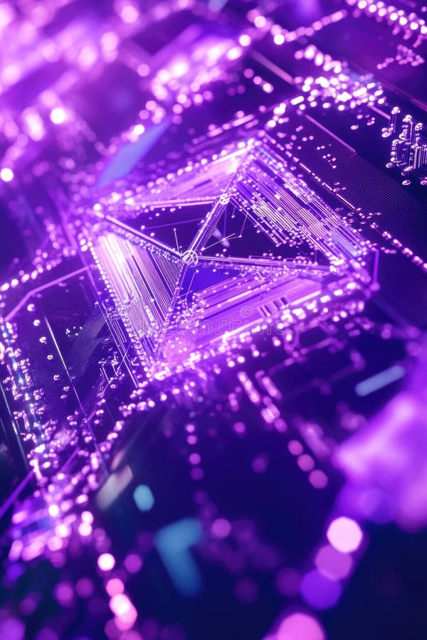 A Close-up Shot of a Computer Processor on a Purple Background, Great ...
