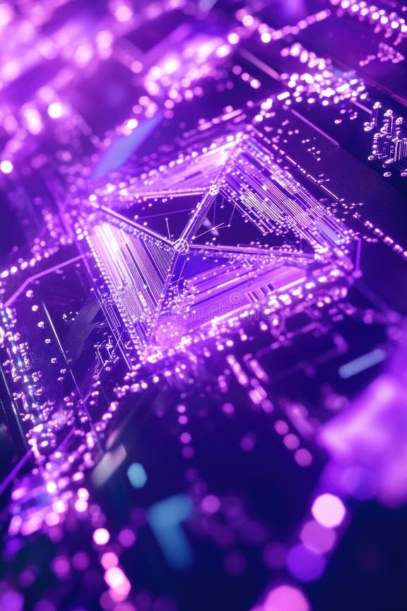 A Close-up Shot of a Computer Processor on a Purple Background, Great ...