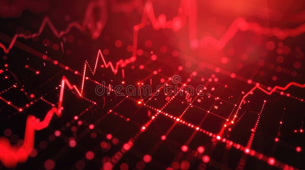 Computer Screen with Red Lights Stock Image - Image of device, glow ...