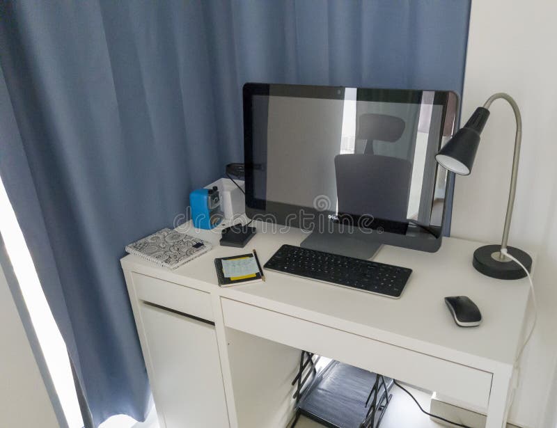 Close Up Shot of a Computer Station. Interior Editorial Image - Image ...