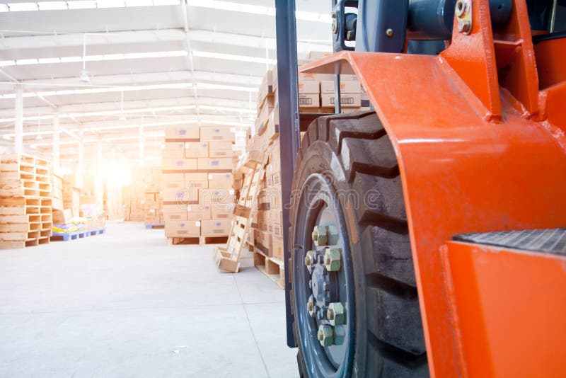 Close-up Shot of a Construction Truck in a Warehouse Stock Image ...