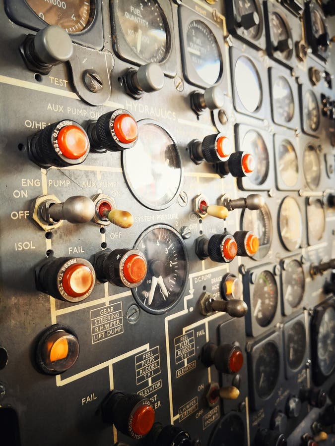 Control Panel in a Plane Cockpit Stock Image - Image of inside ...