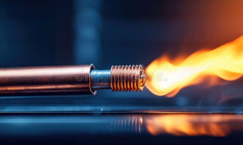 Copper Pipe Flame stock image. Image of copper, equipment - 367819621