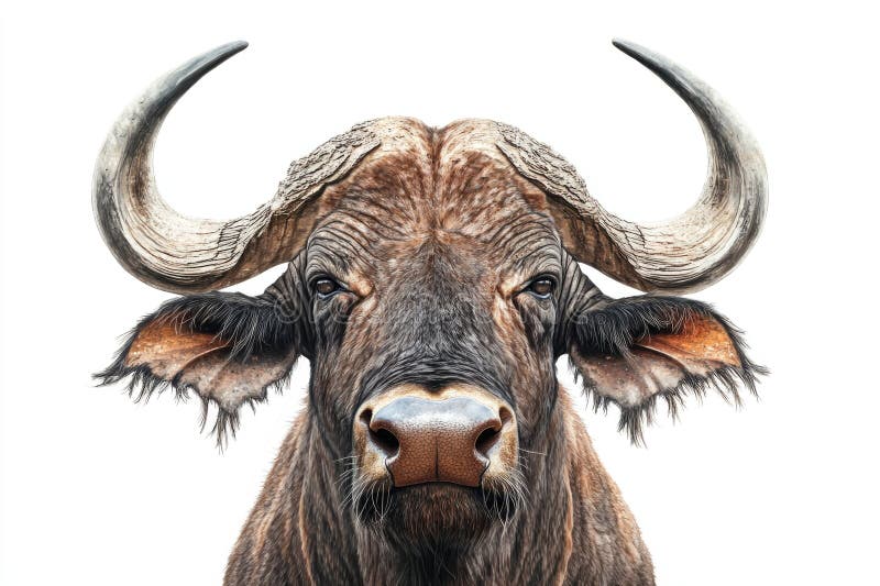 A Close-up Shot of a Cows Head, Featuring Large Horns Stock Image ...