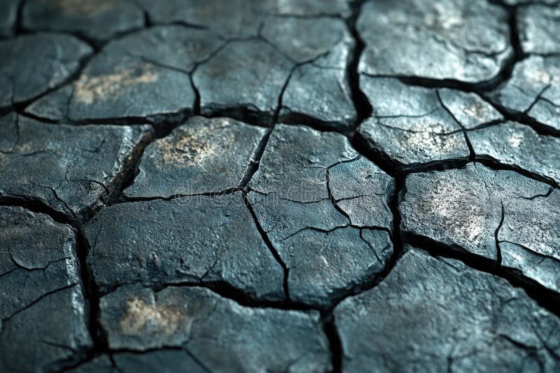 A Close-up Shot of a Cracked Rock Surface with Fissures and Lines Stock ...