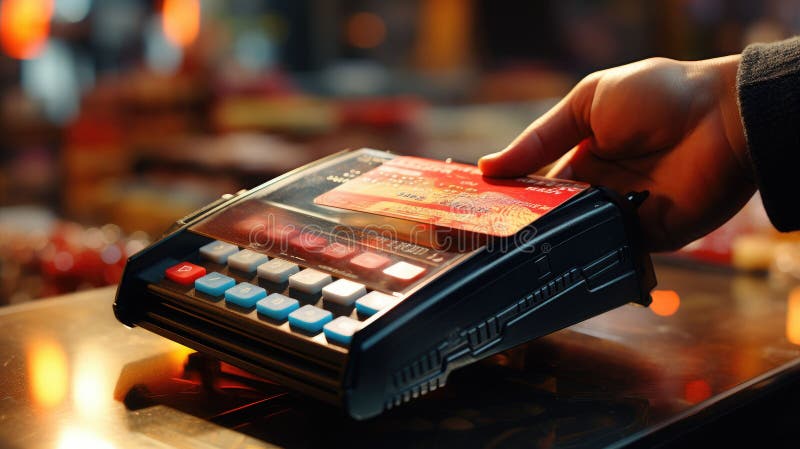 Close-up Shot of a Credit Card Swipe Machine in a Store Stock ...