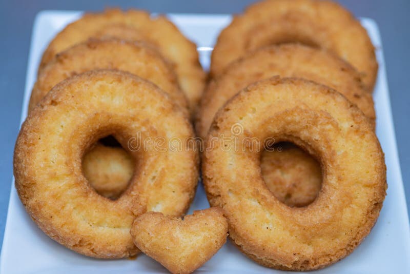Close Up Shot of Crispy Delicious Looking Donuts Stock Photo - Image of ...
