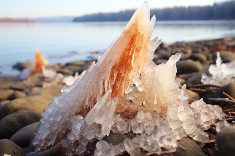 Close-up Shot of Crystallized Salt on the Lake Shore Stock Image ...