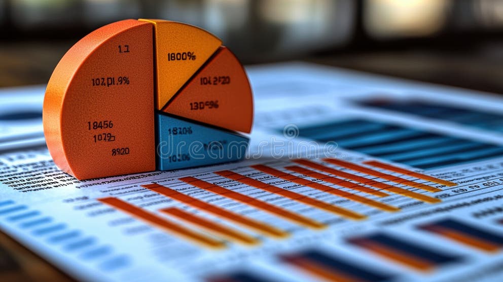 3D Pie Chart and Bar Graph Data Financial Report Business Analytics ...