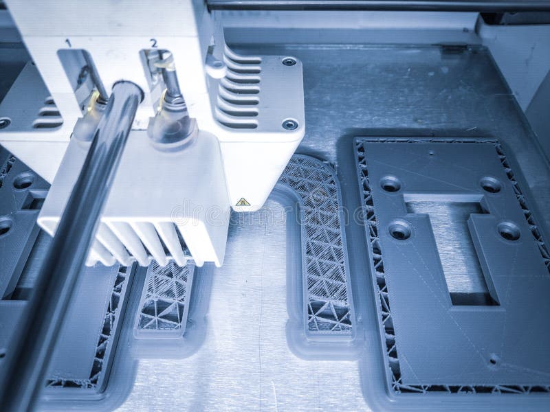 Close-up Shot of a 3D Printer with Plastic Wire Filament in Additive ...