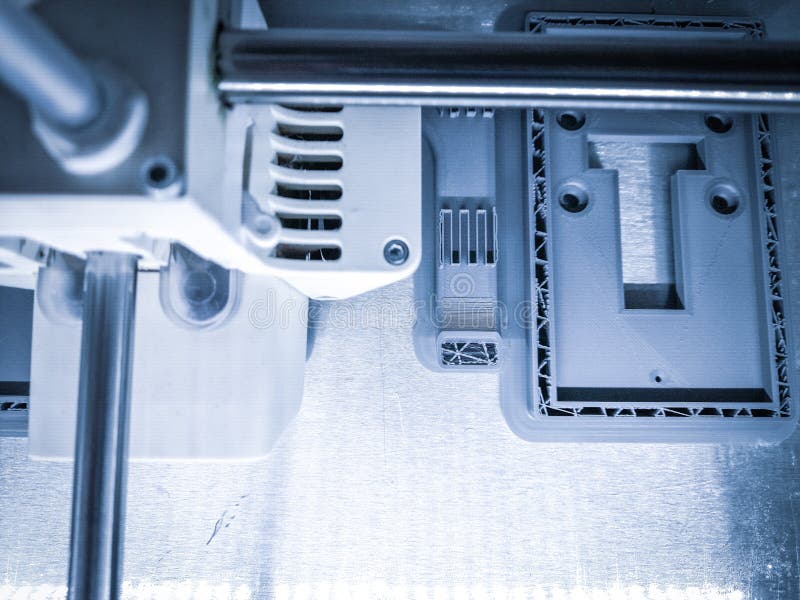 Close-up Shot of a 3D Printer with Plastic Wire Filament in Additive ...