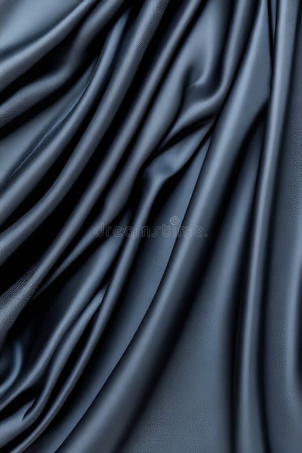 A Close Up Shot of a Dark Blue Satin Fabric Stock Image - Image of ...