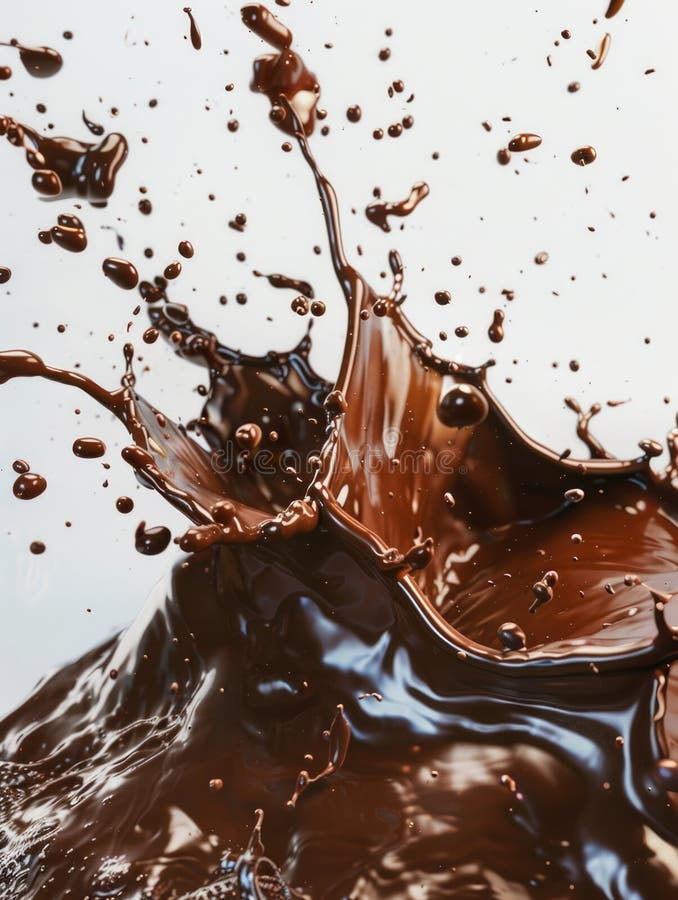Chocolate Splatter on White Stock Photo - Image of design, food: 376042272