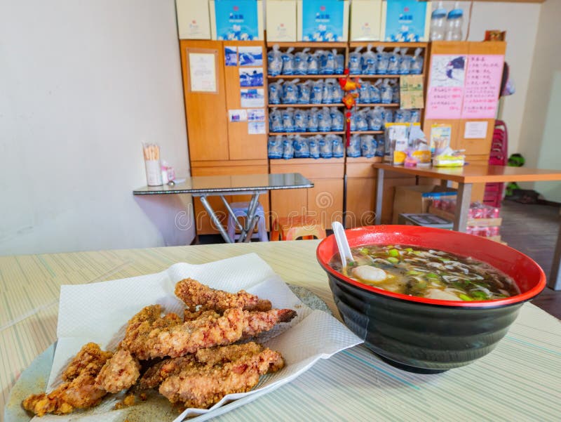 Close Up Shot of Deep Fried Fish Stick and Soup Editorial Stock Image ...