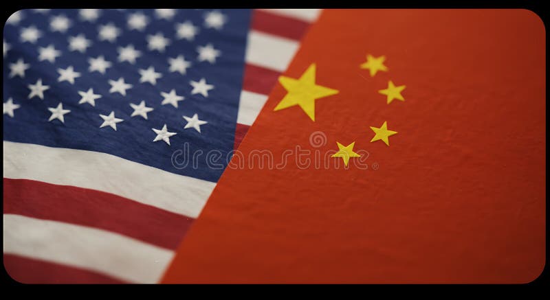 US and China Flags Overlapping: a Symbol of Global Relations Stock ...