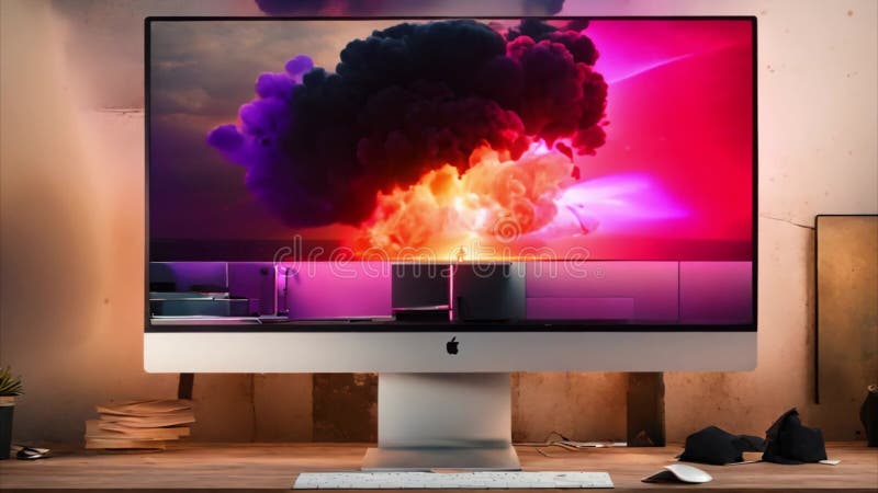 Desktop Explosion stock footage. Video of contrast, fire - 336012304