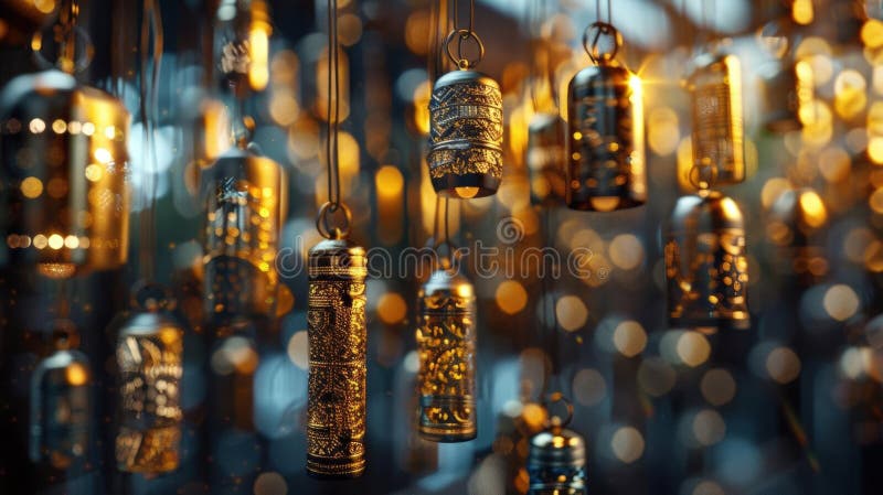 A Closeup Shot of a Digital Cultural Wind Chimes Diverse Tonal Faces ...
