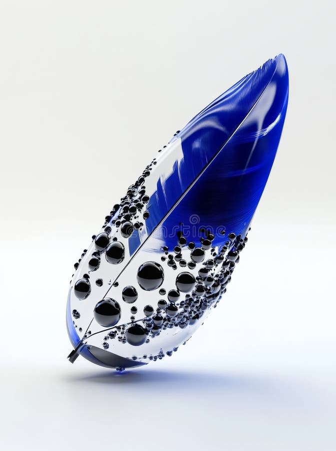 A Close-up Shot of a Digital Feather Breaking Apart into Pixels ...