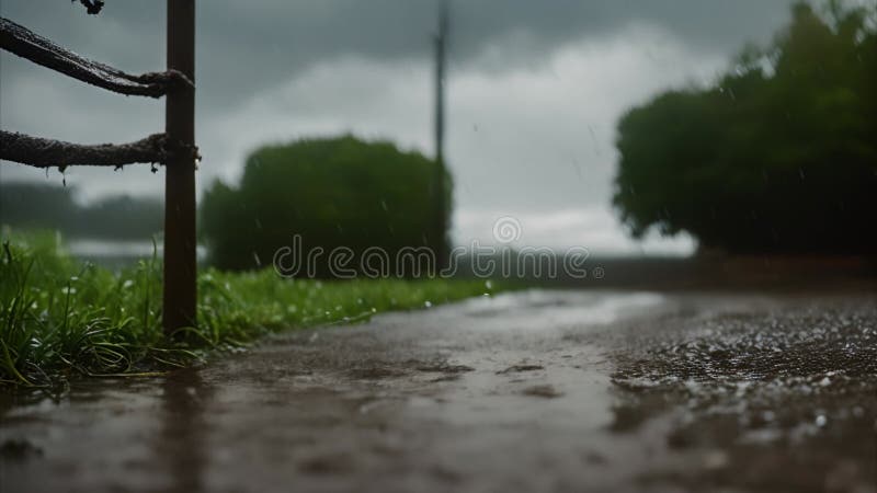 Rain on a Dirt Path stock footage. Video of heavy, tranquil - 347328112