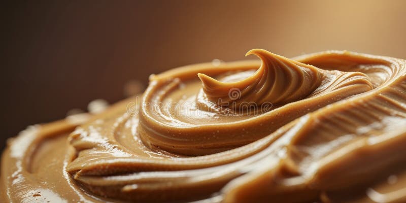 A Close Up Shot Displays a Creamy Smooth Peanut Butter Texture Stock ...
