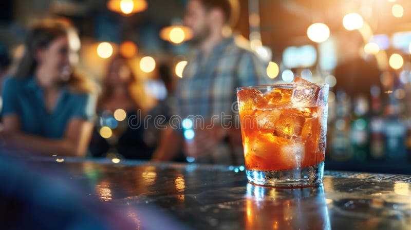 A Close-up Shot of a Drink Being Served at a Bar Stock Image - Image of ...
