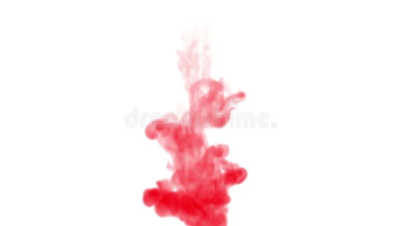 Close-up Shot of a Drop Ink in Liquid. Red Ink in Water and Move in ...