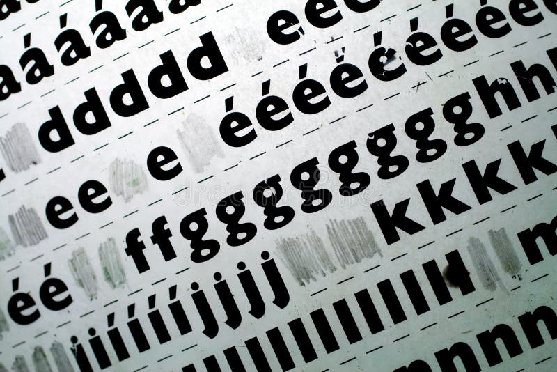 Close Up Shot of a Dry Transfer Lettering Sheet Stock Photo - Image of ...