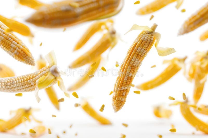 A Close-up Shot of Drying Corn Leaves Falling from the Stalk Stock ...