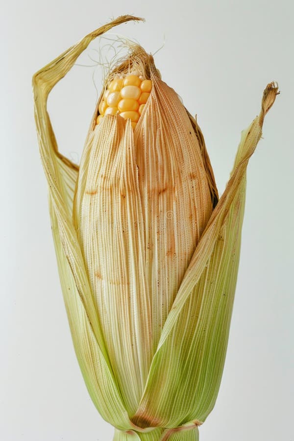 Close-up Shot of an Ear of Corn Growing on a Stalk Stock Image - Image ...