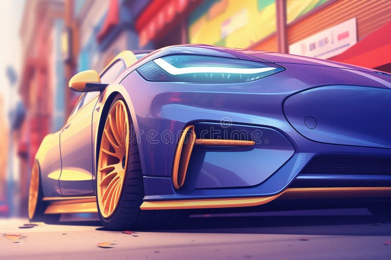 Close-up Shot of Electric Car with Charging Plug-in Stock Photo - Image ...