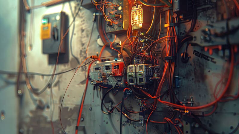 A Close-up Shot of an Electrician Working on Electrical Wiring Inside ...